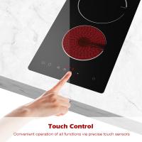 China 30 cm Double Ceramic Domino Hob with 2 Cooking Zones - 9-Level Temperature Control & 5.3 kg Weight for sale