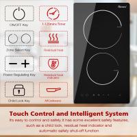 China 30 cm Double Ceramic Domino Hob with 2 Cooking Zones - 9-Level Temperature Control & 5.3 kg Weight for sale