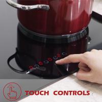 China 60 cm Black Glass Ceramic Electric Hob with 4 Cooking Zones, 6000 W Power and Touch Controls for sale