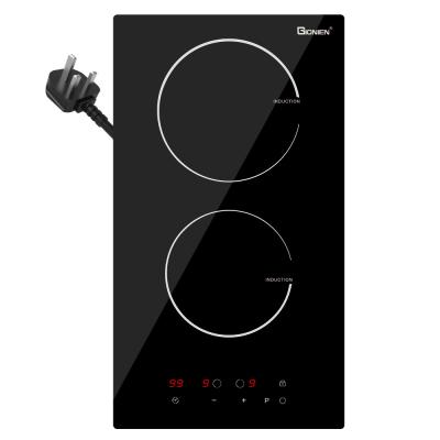 China 30cm Domino Induction Hob 2-Ring Cooktop 2800W Plug-in Electric Built-in Worktop for sale