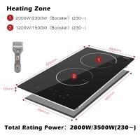 China 30cm Domino Induction Hob 2-Ring Cooktop 2800W Plug-in Electric Built-in Worktop for sale
