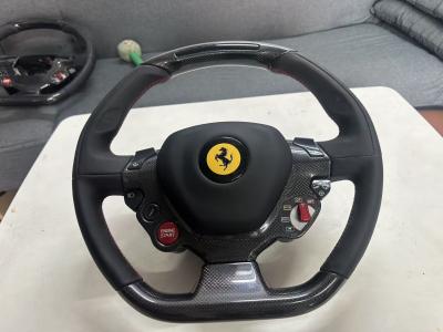 China Ferrari 458 high-spec carbon fiber LED steering wheel, plug-and-play upgrade, OE number 82023600 for sale