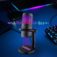 China RGB Lighting USB Condenser Microphone For Streaming And Recording for sale
