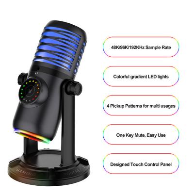 China Streaming Podcast Condenser Mic USB RGB Gaming Microphone for Laptop PC PS4 PS5 for sale
