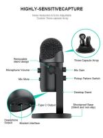 China ROHS USB Condenser Microphone 24bit 48Khz Studio PC Microphone For Podcast Recording for sale
