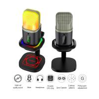 China RGB USB Condenser Microphone Omnidirectional Cardioid Microphone With LED Lights for sale