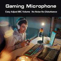 China RGB Lighting USB Condenser Microphone For Streaming And Recording for sale
