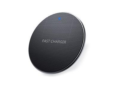 China Alu ABS Micro USB 10W QI Standard Wireless Charging Pad for sale