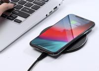 China Alu ABS Micro USB 10W QI Standard Wireless Charging Pad for sale