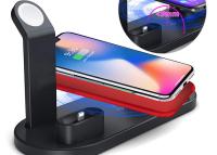 China Customized Logo 10W 5V 2A 9mm 3 In 1 QI Wireless Charger for sale