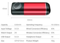 China Portable Alu 5200mah 3 In 1 QI Wireless Charger for sale