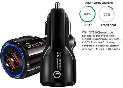 China Aluminum alloy 6A 18W Dual USB Ports QC 3.0 Car Charger for sale
