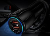 China Aluminum alloy 6A 18W Dual USB Ports QC 3.0 Car Charger for sale