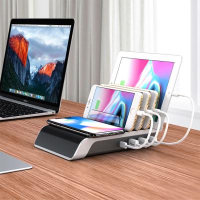 China 5 In 1 45W Type C USB QC QI Wireless Charging Station for sale