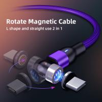 China 3Pin Data Transfer Magnetic 540 Degree 3A Micro Usb Cable for sale