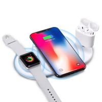 China Ultra Slim ABS 10W Qi 3 In 1 Fast Wireless Charger for sale