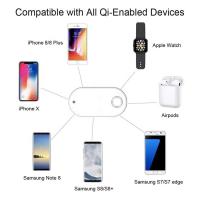 China Qi Standard Pearl White 3 In 1 10W Qi Wireless Charging Pad for sale