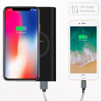 China 5W QI Standard Wireless 10000mAH Dual USB Power Bank for sale