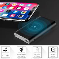 China Dual Ports 2 In 1 5W Qi Wireless Power Bank 10000mah for sale