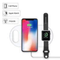 China Qi Standard Pearl White 3 In 1 10W Qi Wireless Charging Pad for sale
