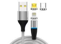 China 5V 3A 1M 540 Degree Magnetic 3 In 1 Charging Cable for sale