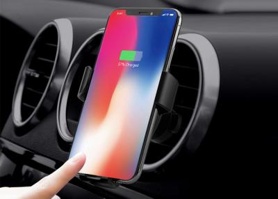 China Auto Lock Black Gravity 5W QI Wireless Car Charger for sale