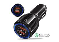 China White10cm 2 USB CE 18W Max QC 3.0 Car Charger for sale