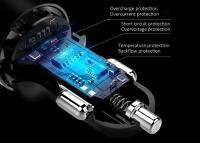 China White10cm 2 USB CE 18W Max QC 3.0 Car Charger for sale