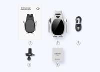 China 15W Qi Standard Smart Sensor Car Wireless Charger for sale