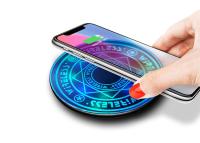 China 10W Magic LED Glowing QI Standard Wireless Charging Pad for sale