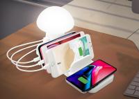 China Mushroom White 10W QI Wireless Night Light Charging Station for sale