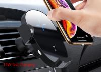 China ABS Black QI 15W Automatic Clamping Car Mount for sale
