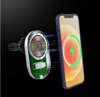 China 15W Aluminium Type-C PD Qi Magnetic Wireless Car Charger for sale
