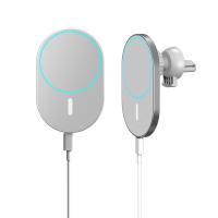 China 15W Aluminium Type-C PD Qi Magnetic Wireless Car Charger for sale