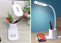 China Touch Control FCC RoHS 10W QI Wireless Charging Pad with LED Desk Lamp for sale