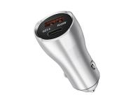 China Black grey Dual Ports PD QC3.0 18W Fast Car Charger Aluminum Alloy for sale