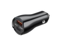 China Black grey Dual Ports PD QC3.0 18W Fast Car Charger Aluminum Alloy for sale