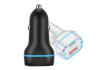 China DC12V Input Dual Port USB C PD QC 3.0 52.5W Fast Car Charger Adapter for sale