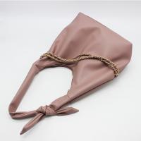 China Pink PU Shoulder Bag 41cm 31cm Knotted Chain With Two Strap for sale