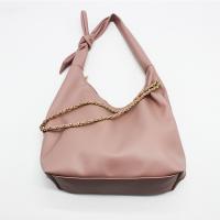 China Pink PU Shoulder Bag 41cm 31cm Knotted Chain With Two Strap for sale
