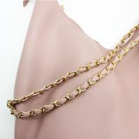 China Pink PU Shoulder Bag 41cm 31cm Knotted Chain With Two Strap for sale
