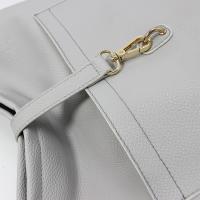 China Gray Vegan Leather Tote Bag PU Soft Satchel Handbag 43x14x32.5cm Custom Color for sale