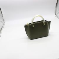 China OEM Leather Tote Bag with Zipper Closure 17x9x10 cm Two Side Pocket Handbag for sale