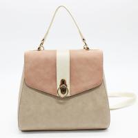 China Moderate Hardness Pink PU Leather Tote Bag 28x12x25cm with Zipper for sale
