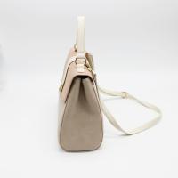 China Moderate Hardness Pink PU Leather Tote Bag 28x12x25cm with Zipper for sale