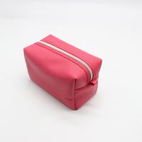 China 18.5cm Small Leather Cosmetic Pouch BSCI PU Leather Makeup Bag with Big Storage for sale