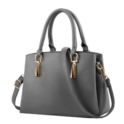 China ISO Ladies Lychee Pattern PU Leather Tote Handbag 31x13x21cm European American Style for sale