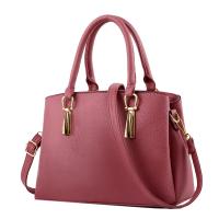 China ISO Ladies Lychee Pattern PU Leather Tote Handbag 31x13x21cm European American Style for sale