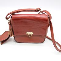 China Red PU Leather Crossbody Bag 21x7x15 cm Shoulder Purse with 124 cm Strap for sale
