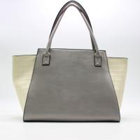 China 21cm Strap PU Grey Leather Tote Bag 45x16x25cm Personalized Ladies Handbag for sale